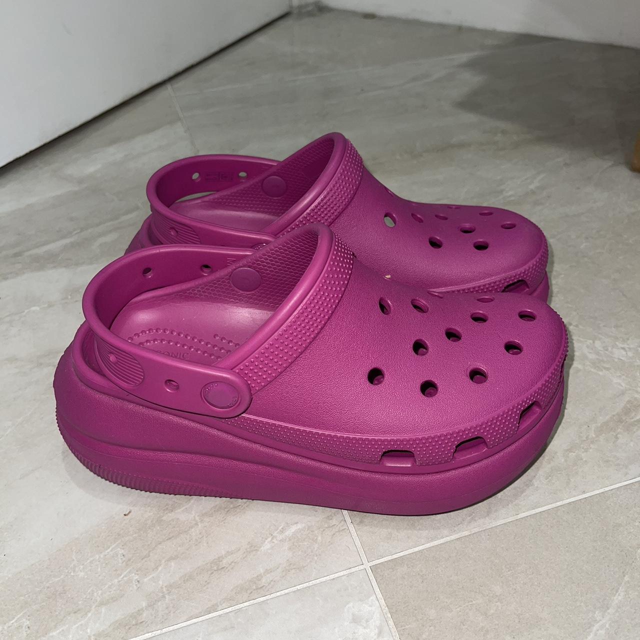 Pink platform crocs 🐊🩷 Women’s size 6, men’s size 4 - Depop