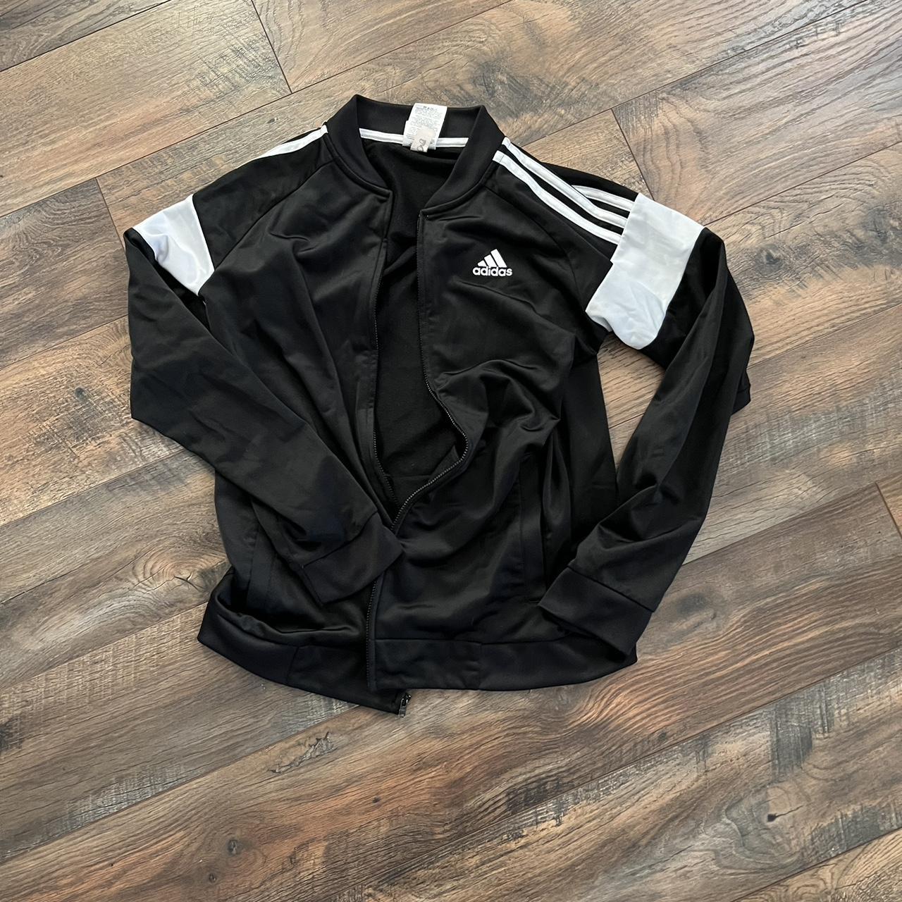 adidas soccer zip-up jacket perfect condition fits... - Depop