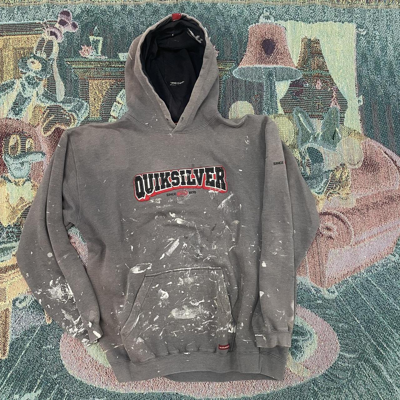 vintage quiksilver hoodie size: L 🖤🖤 pit to pit:... - Depop