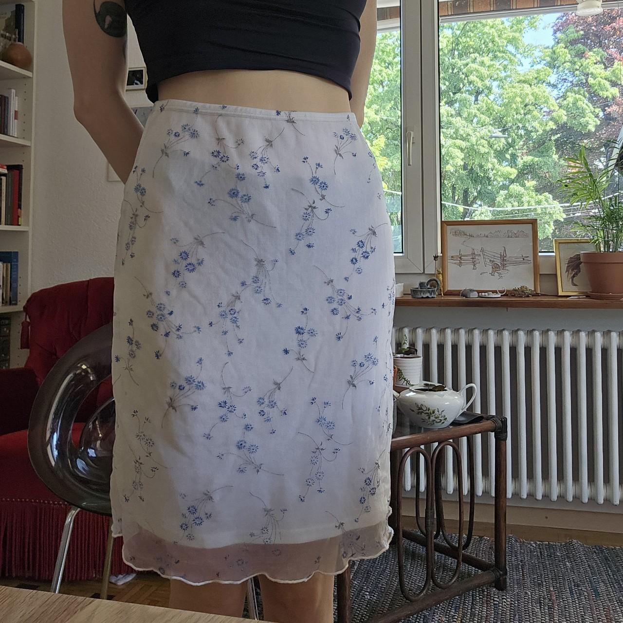 Weisser Midirock Leicht transparent | Depop