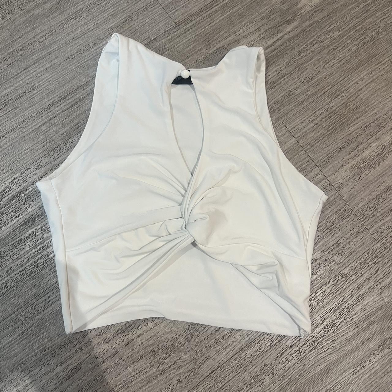 White cutout keyhole crop top Pretty little thing... - Depop