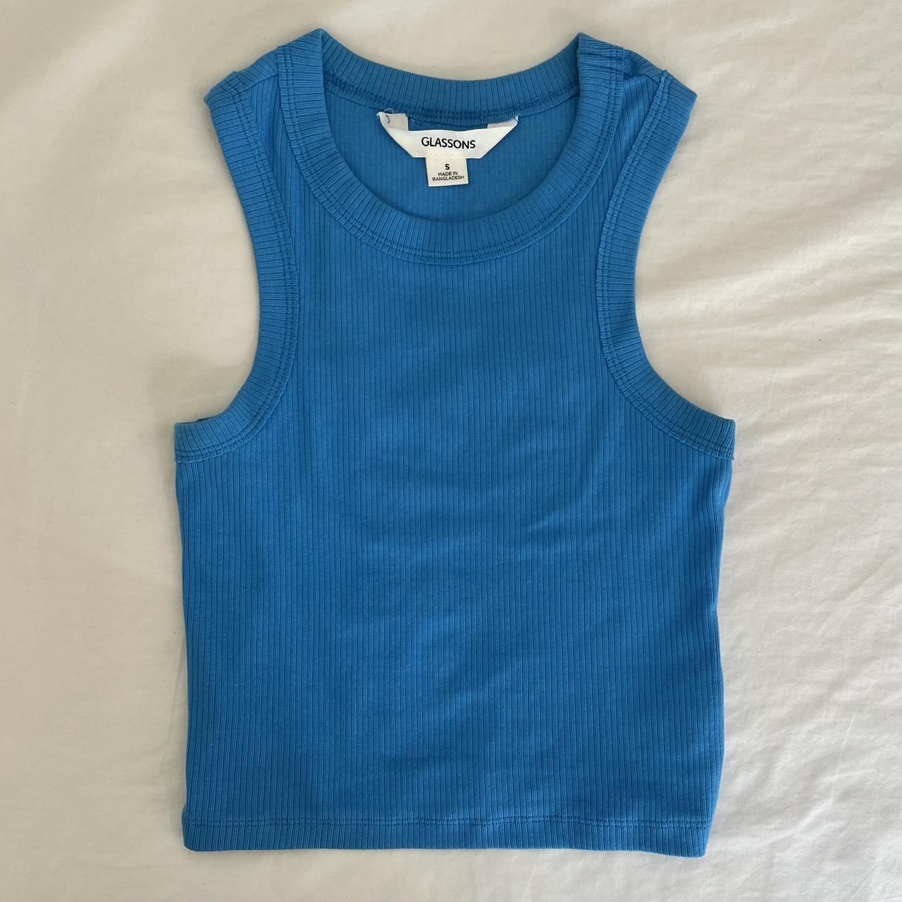 Glassons blue rib tank top size small Never worn - Depop