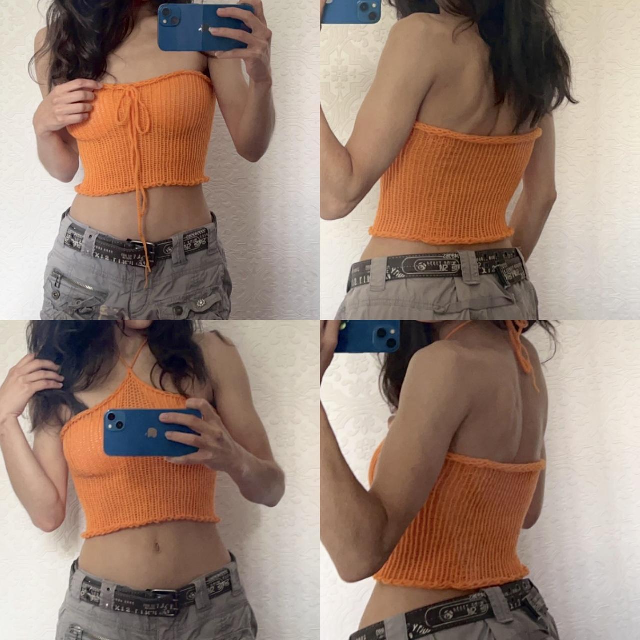 Orange knit halter/tube top 🍊 Fits sizes:... - Depop