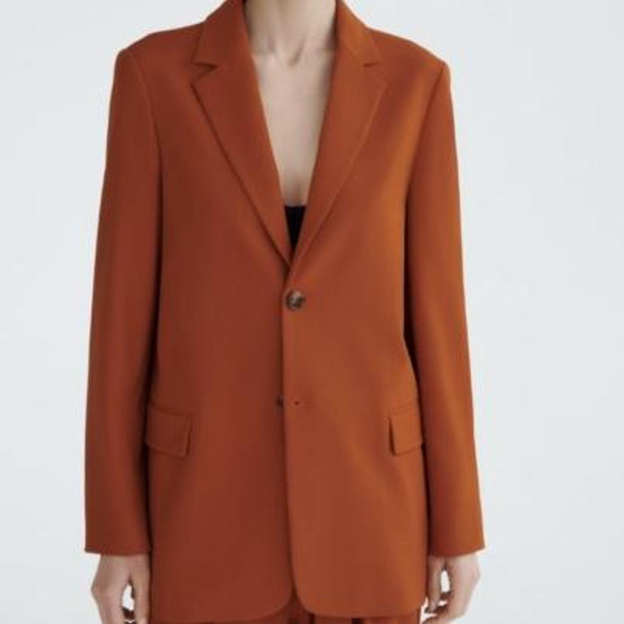 Zara | jacket - rust - straight cut - back vent -... - Depop
