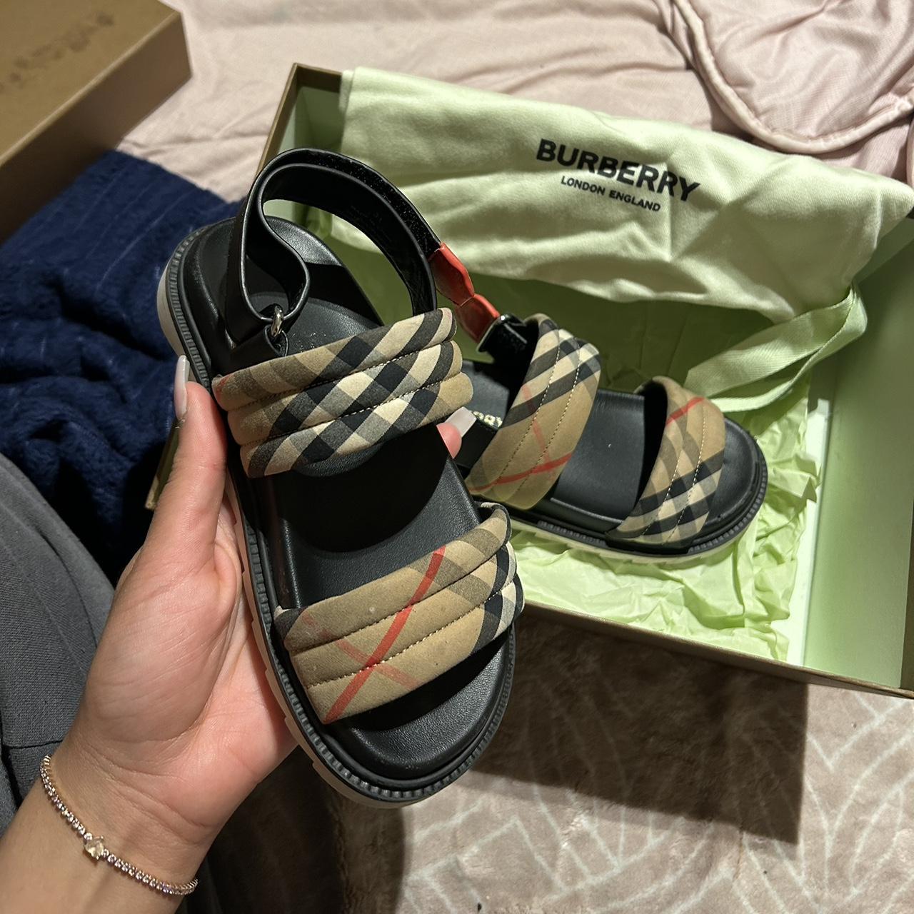 BURBERRY KIDS SANDALS SIZE 31 / UK 12 Box and bag... - Depop