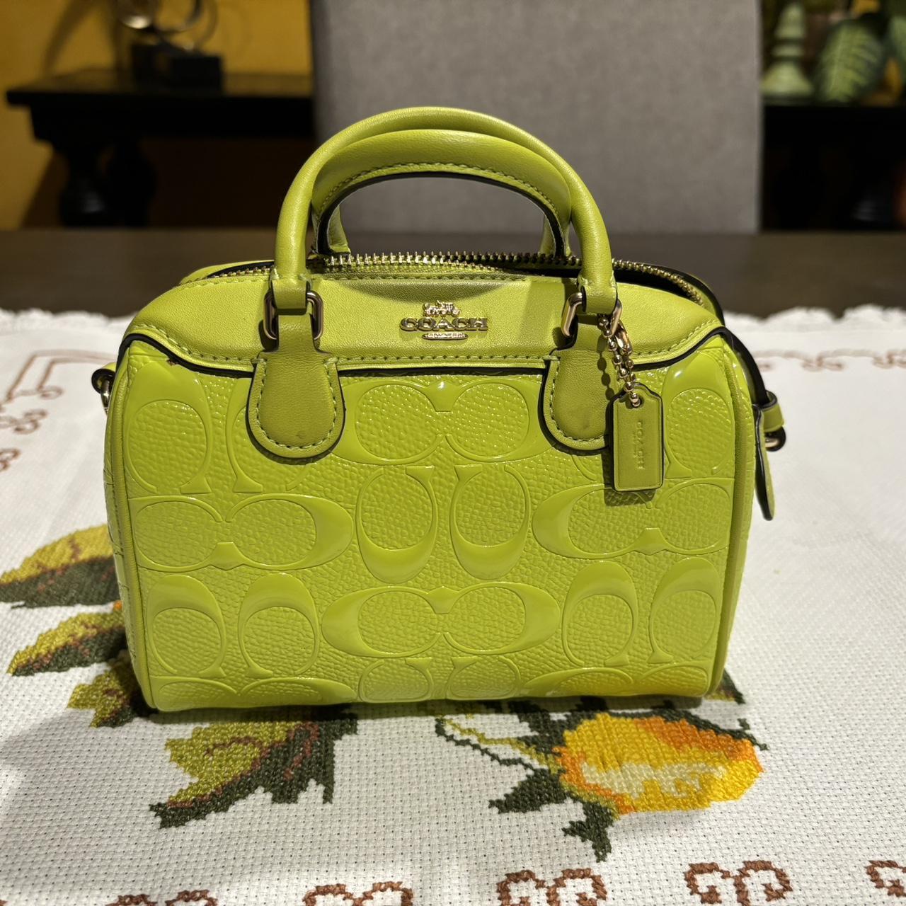 SUPER CUTE mini neon Coach crossbody bag! I got it... - Depop