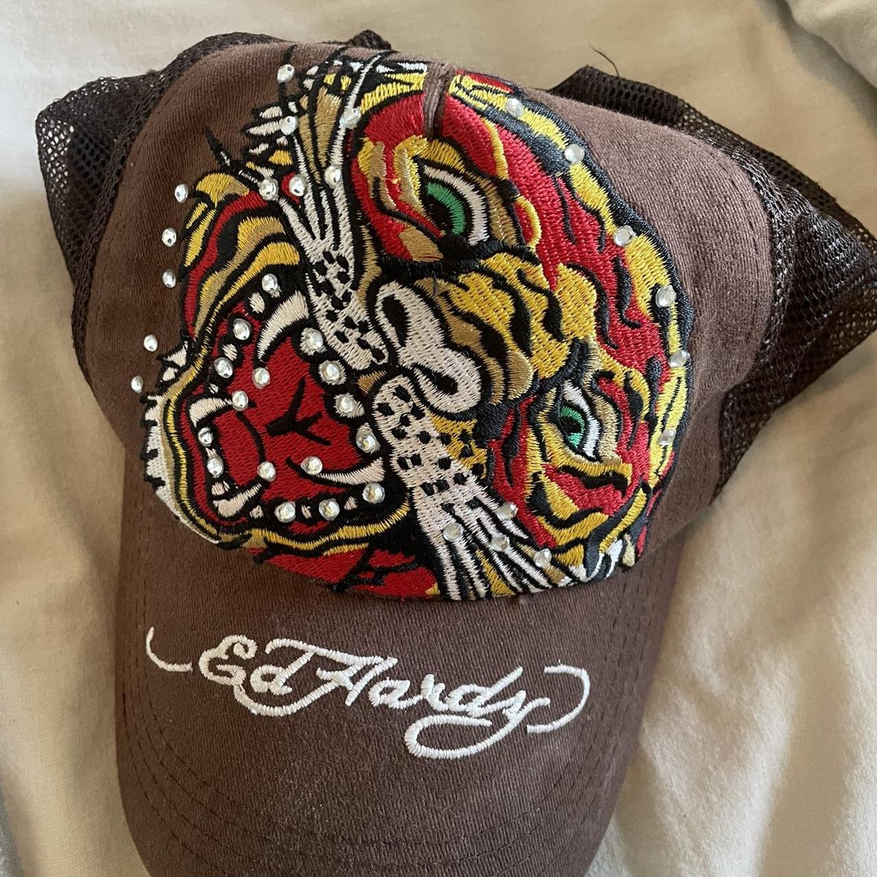 Ed Hardy Women's Brown Hat | Depop