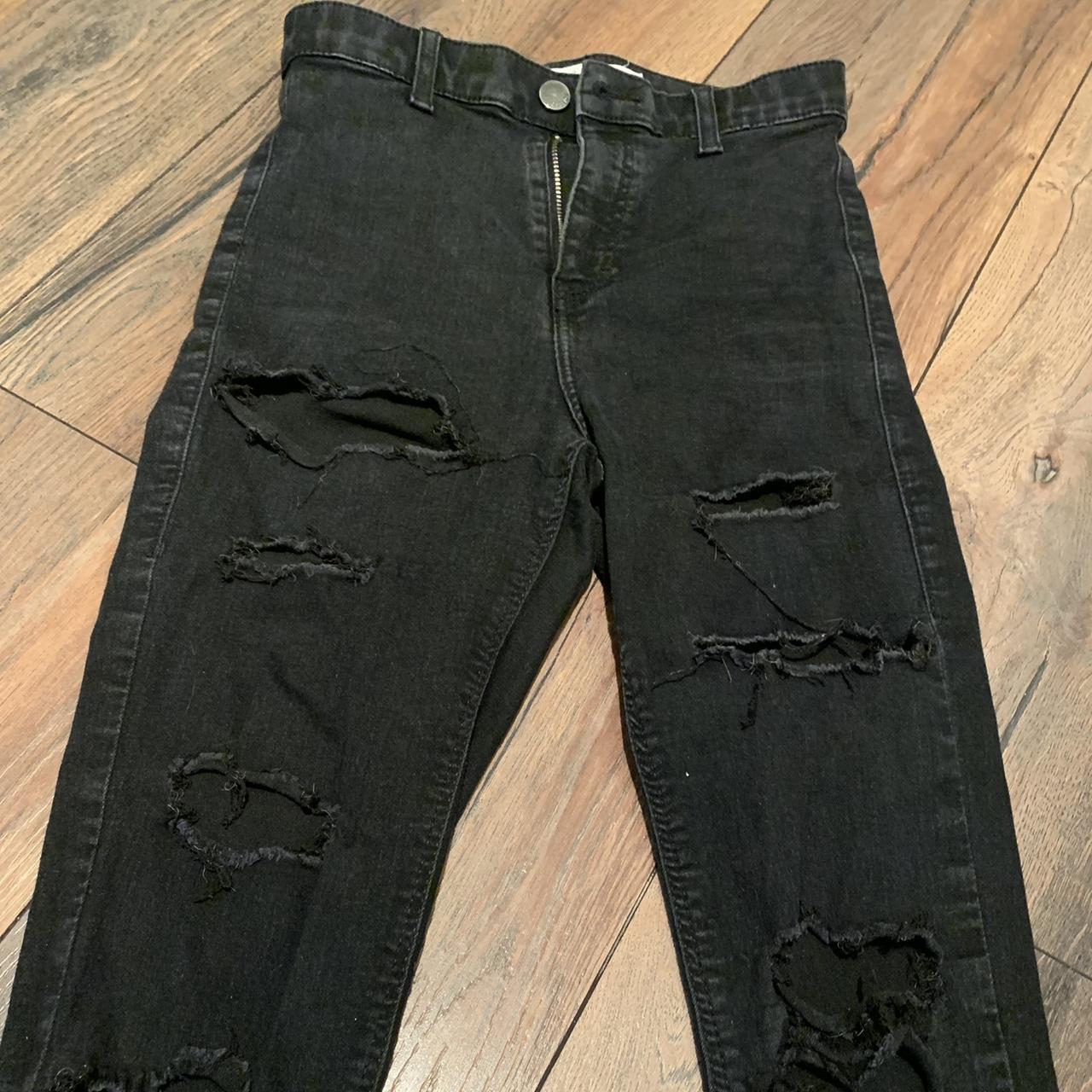 top shop black skinny ripped jeans high waisted joni... - Depop