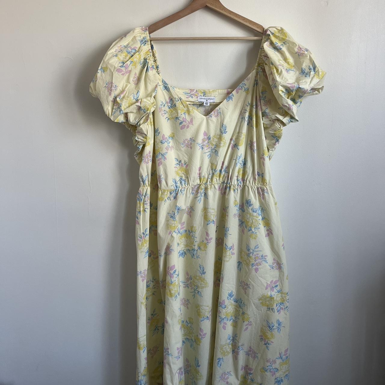 Love Shack Fancy x Target Yellow Floral Short Puff... - Depop