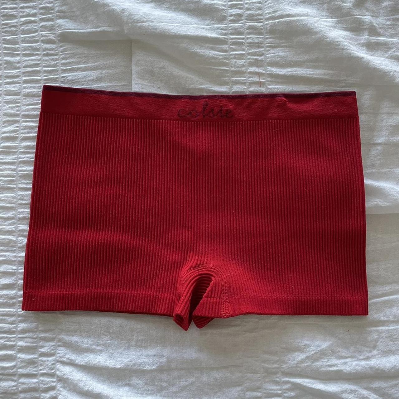 colsie red shorts!! perf for sleeping. size medium,... - Depop