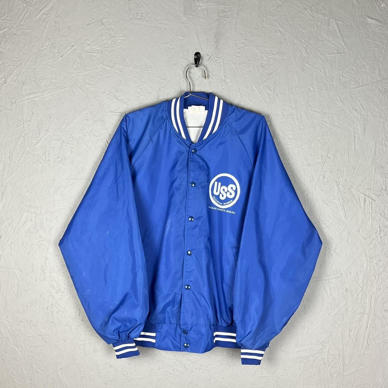 Vintage Hartwell Blue Baseball Jacket Made in the... - Depop