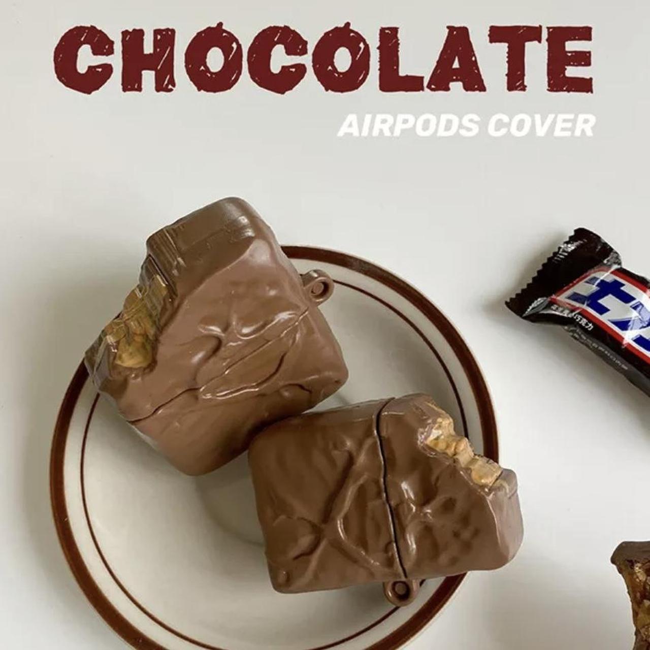 Cute cartoon chocolate bar AirPod case For gen 1 &... - Depop