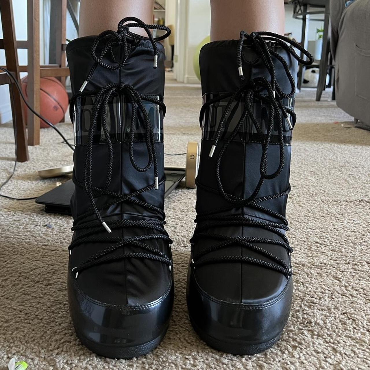 selling my iconic all black moon boots :’) soso... - Depop
