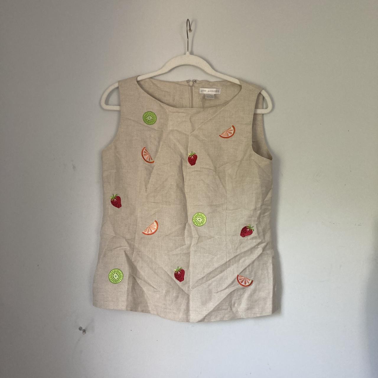 Lovely vintage embroidered fruit shirt. Best for... - Depop