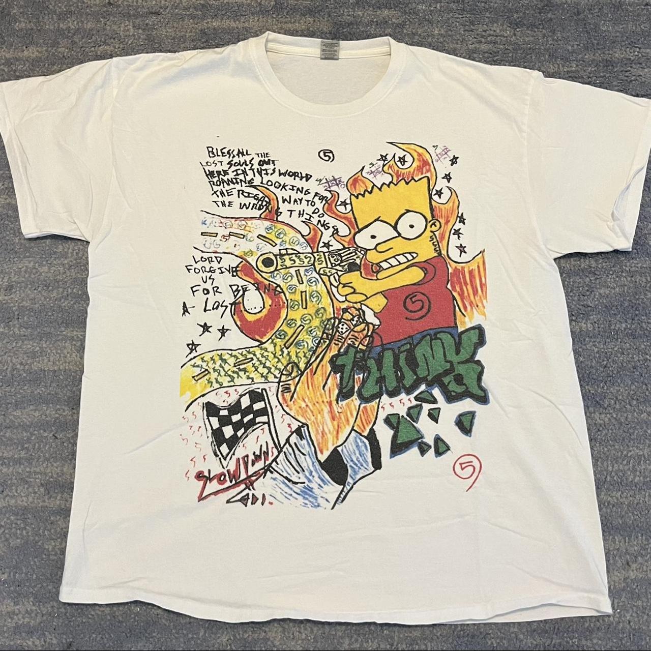 Bart Simpson Custom T-Shirt Size Large in good... - Depop