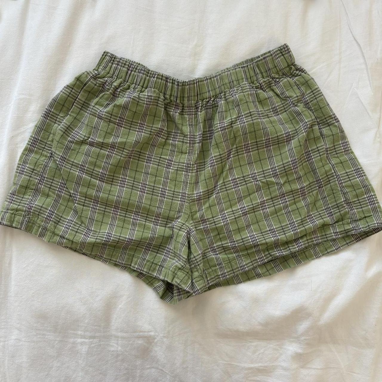 Brandy Melville Green Boxer Shorts - Depop