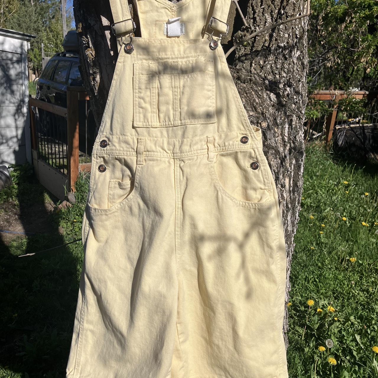 Vintage light yellow overalls. My dimensions... - Depop