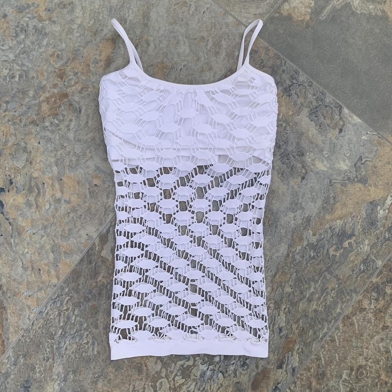 White net tank top SIZE : M / SIZE TAG : L... - Depop