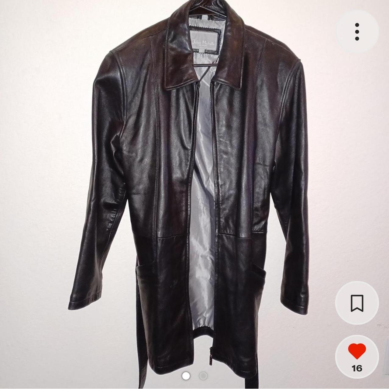 Juliet Michelle XL zip-up genuine leather jacket... - Depop