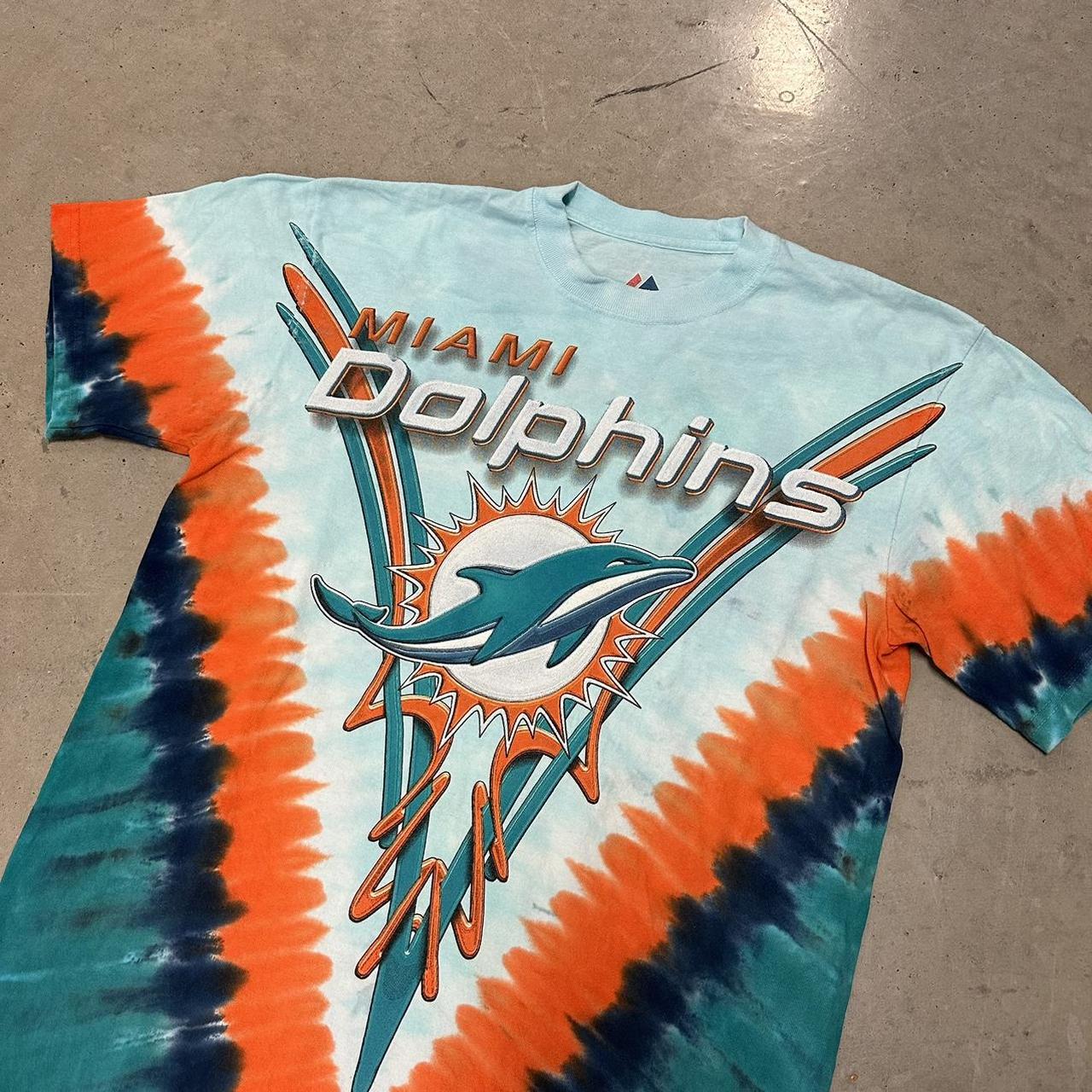 Vintage Miami Dolphins T shirt Tagged M Measures 20... - Depop