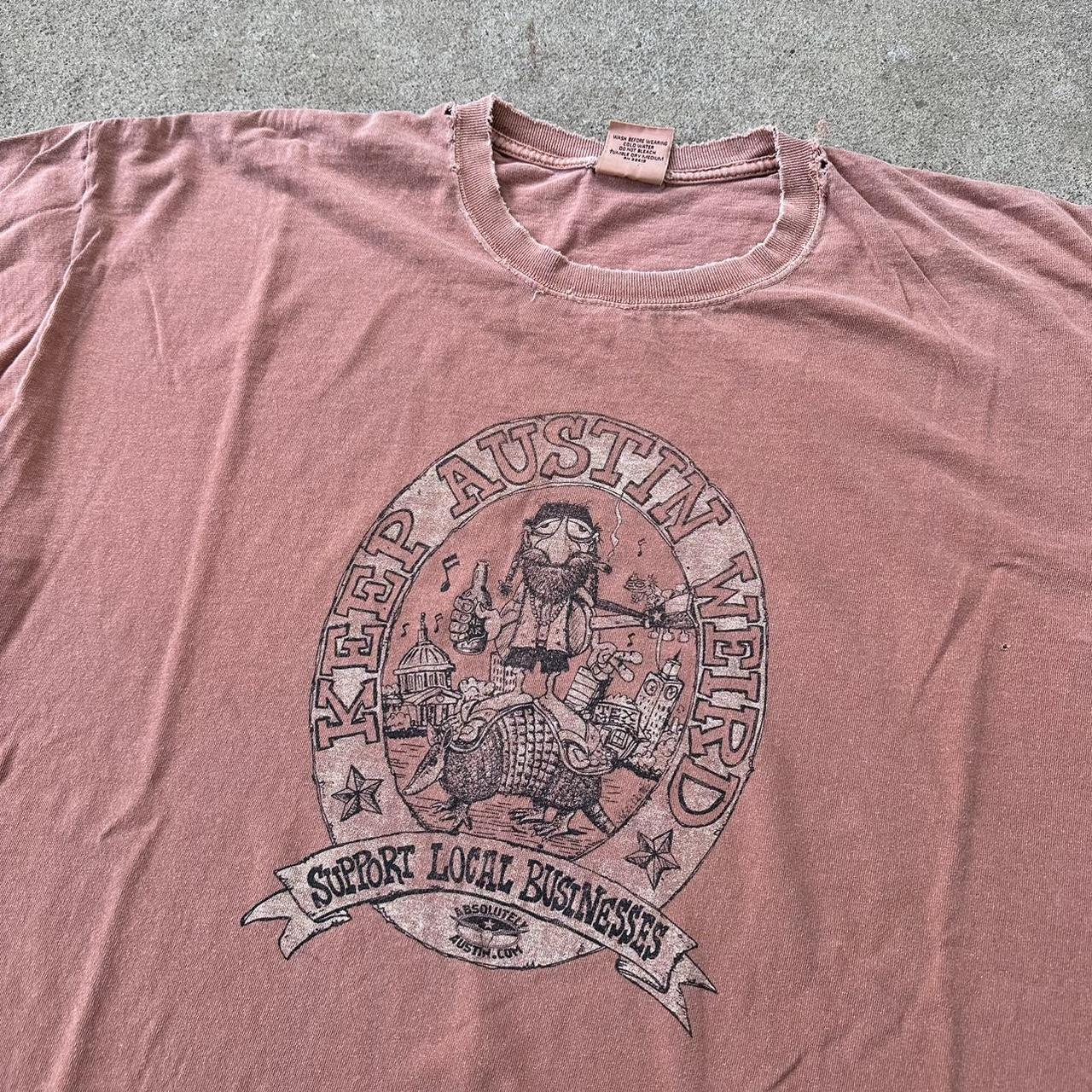 Vintage Keep Austin Weird Willie Nelson T... - Depop