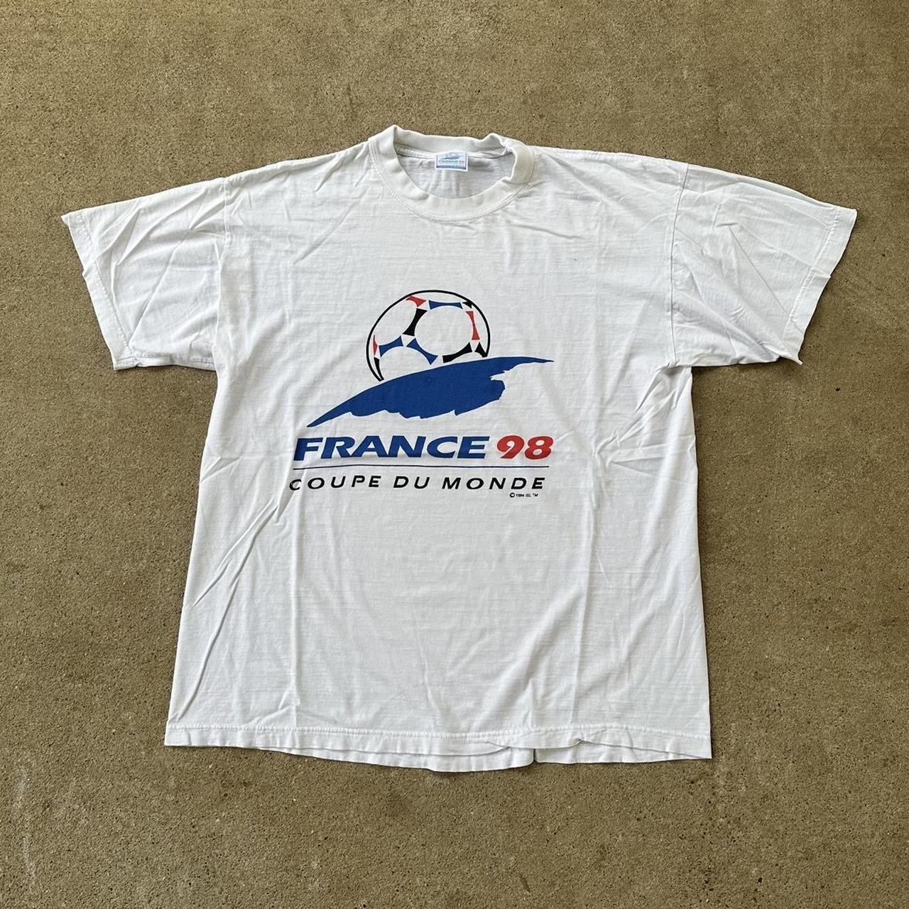 Vintage France 98 Coupe Du Monde Soccer T... - Depop