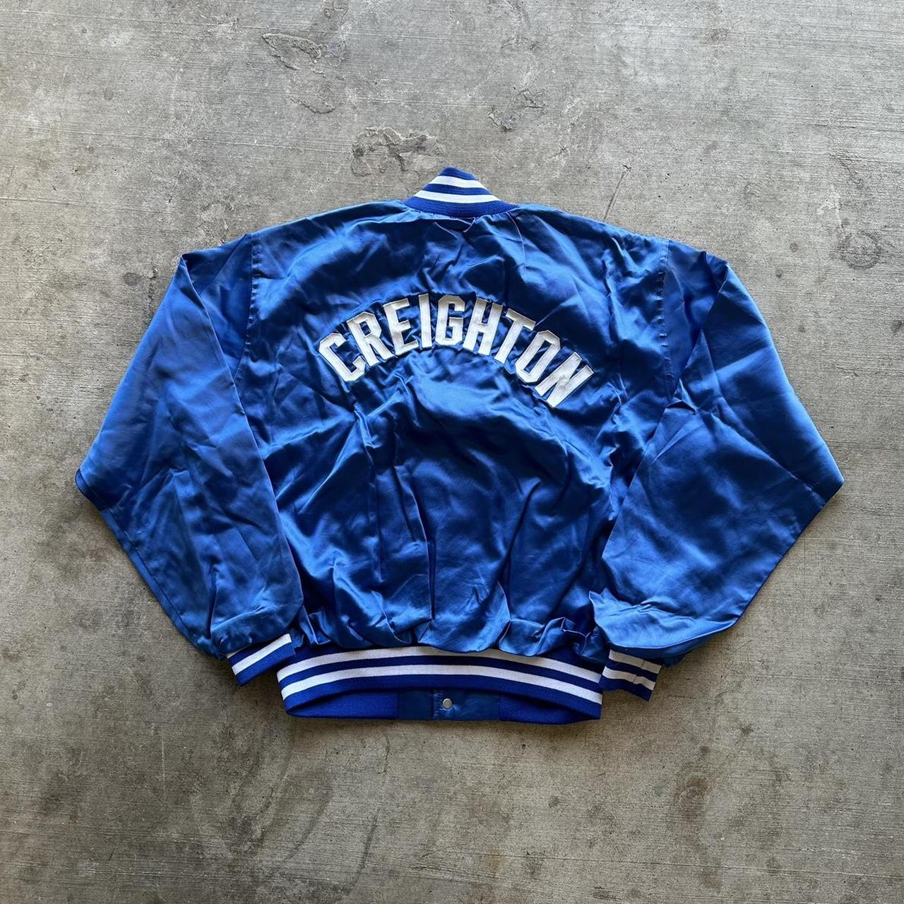 Vintage 80’s Creighton Satin Jacket Tagged L Pit to... - Depop