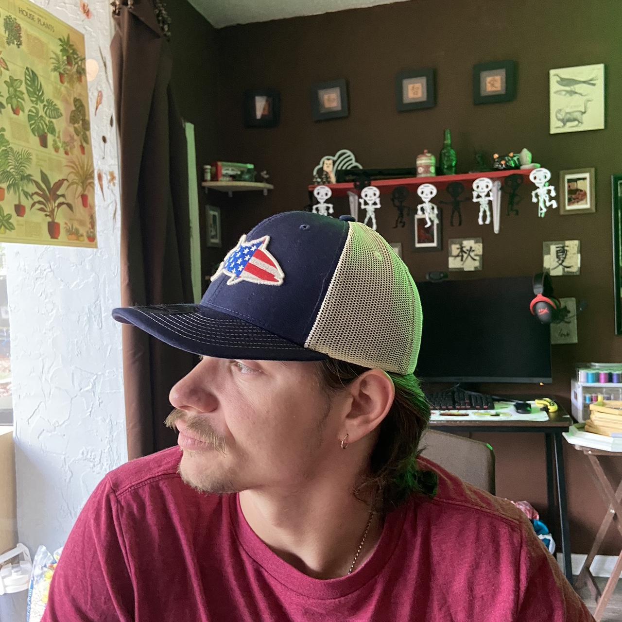 Local American Flag Fish Dad Hat -mesh back,... - Depop