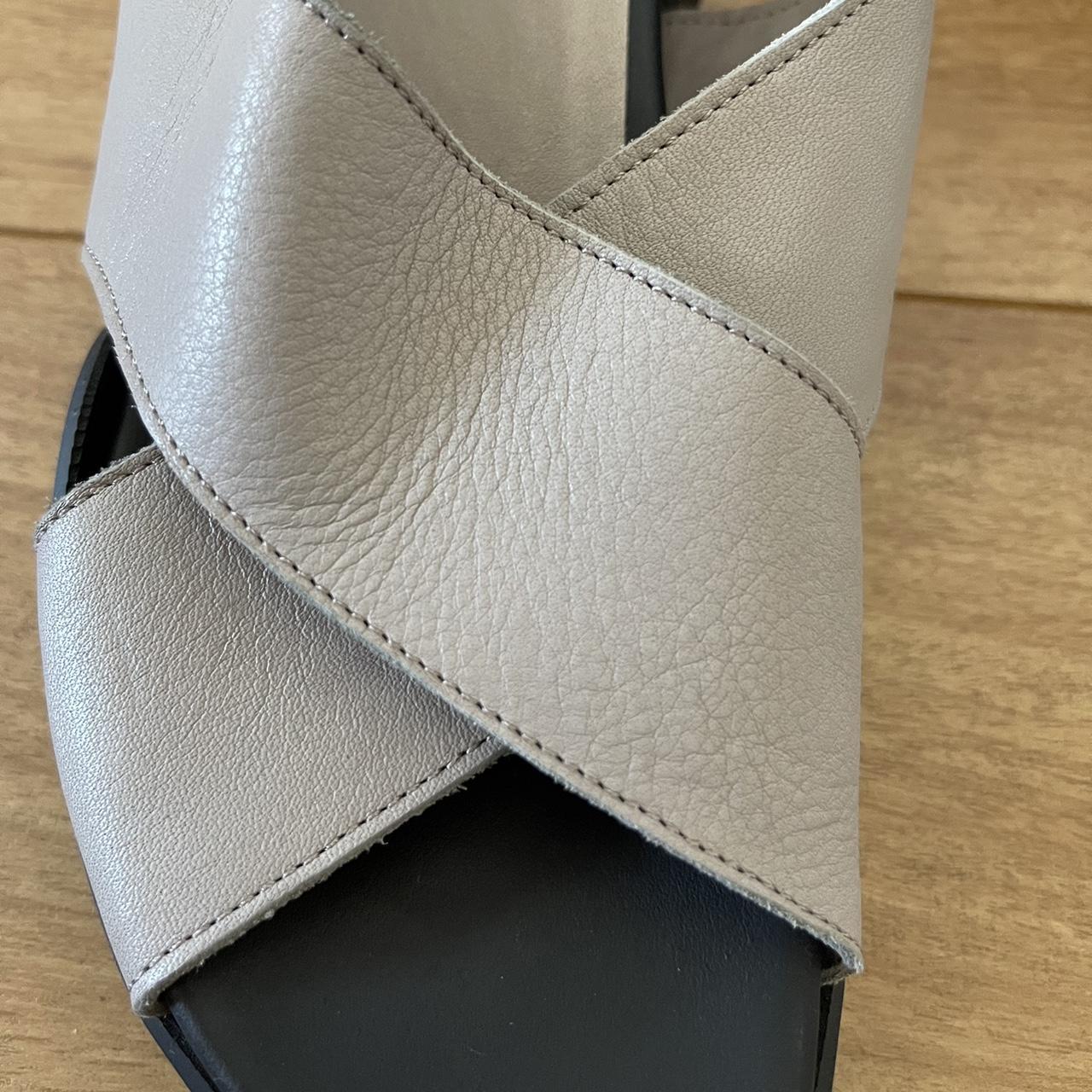 Sempre Di Soft Leather Grey Platform Sandals never... - Depop
