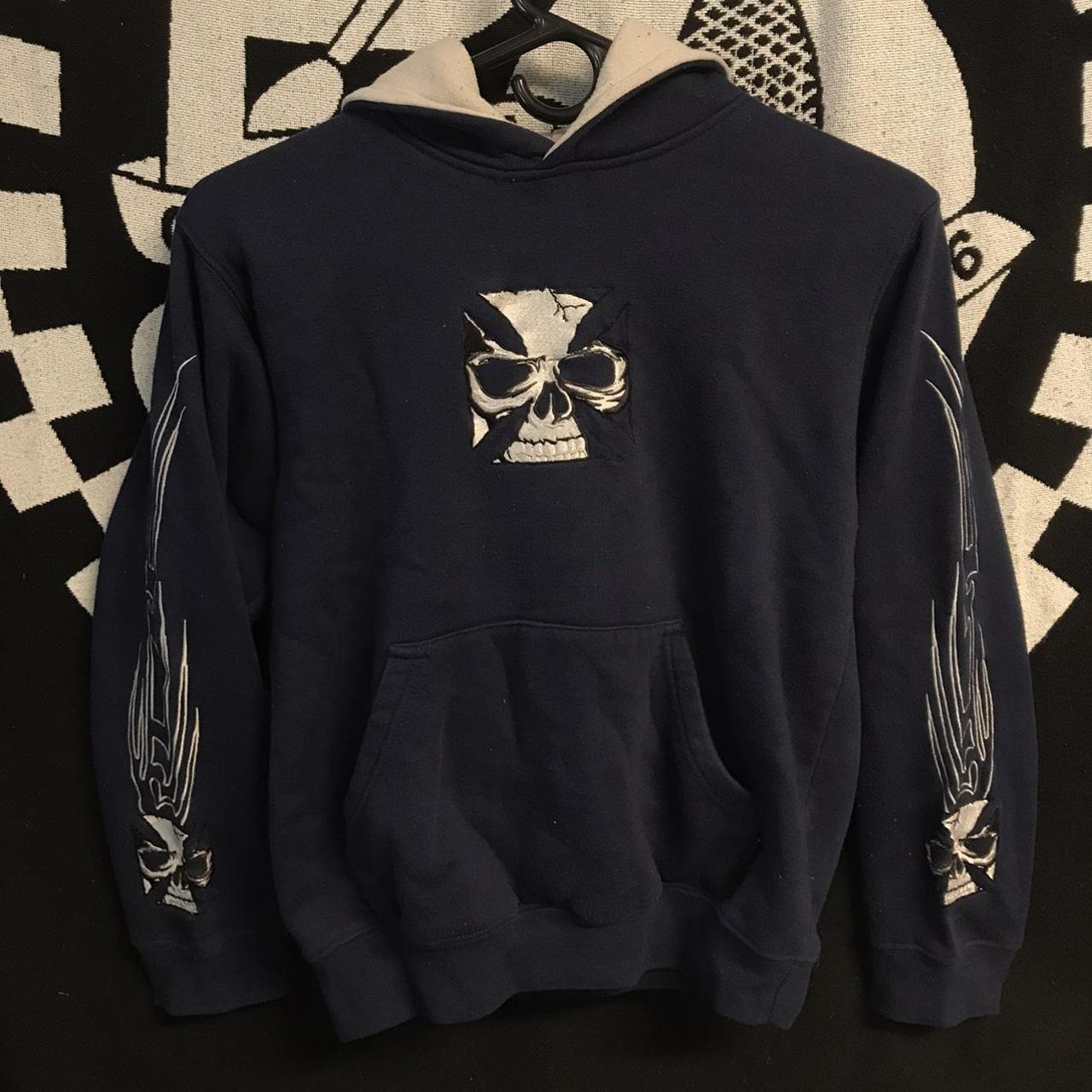 Embroidered Silver point hoodie Size boys small... - Depop