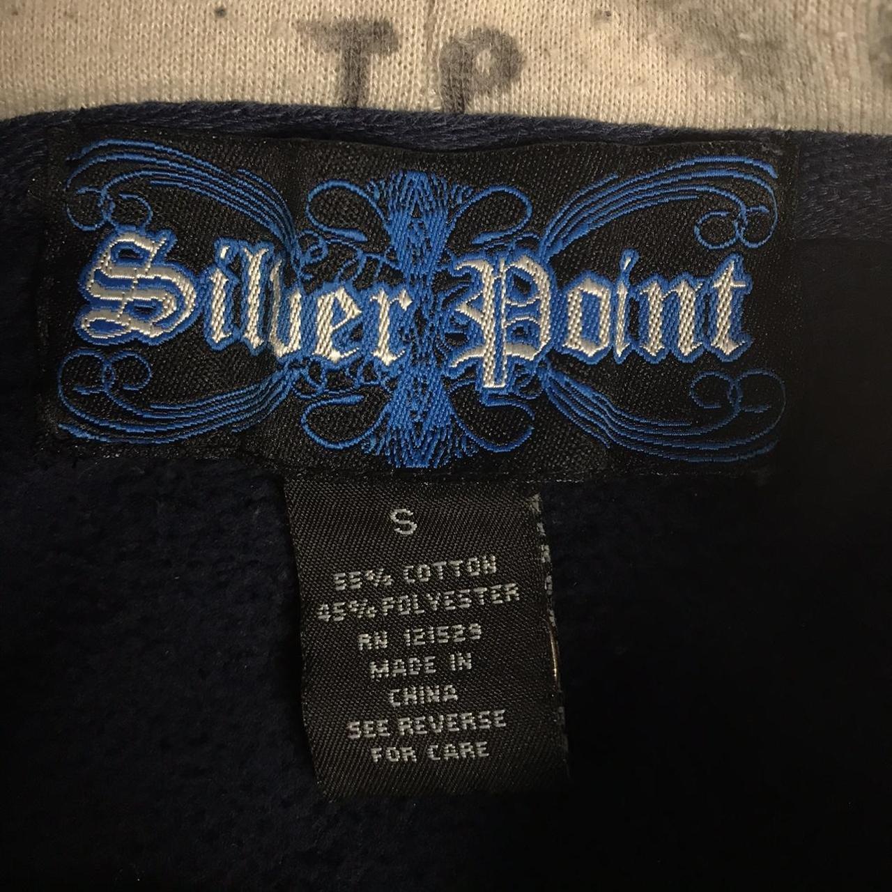 Embroidered Silver point hoodie Size boys small... - Depop