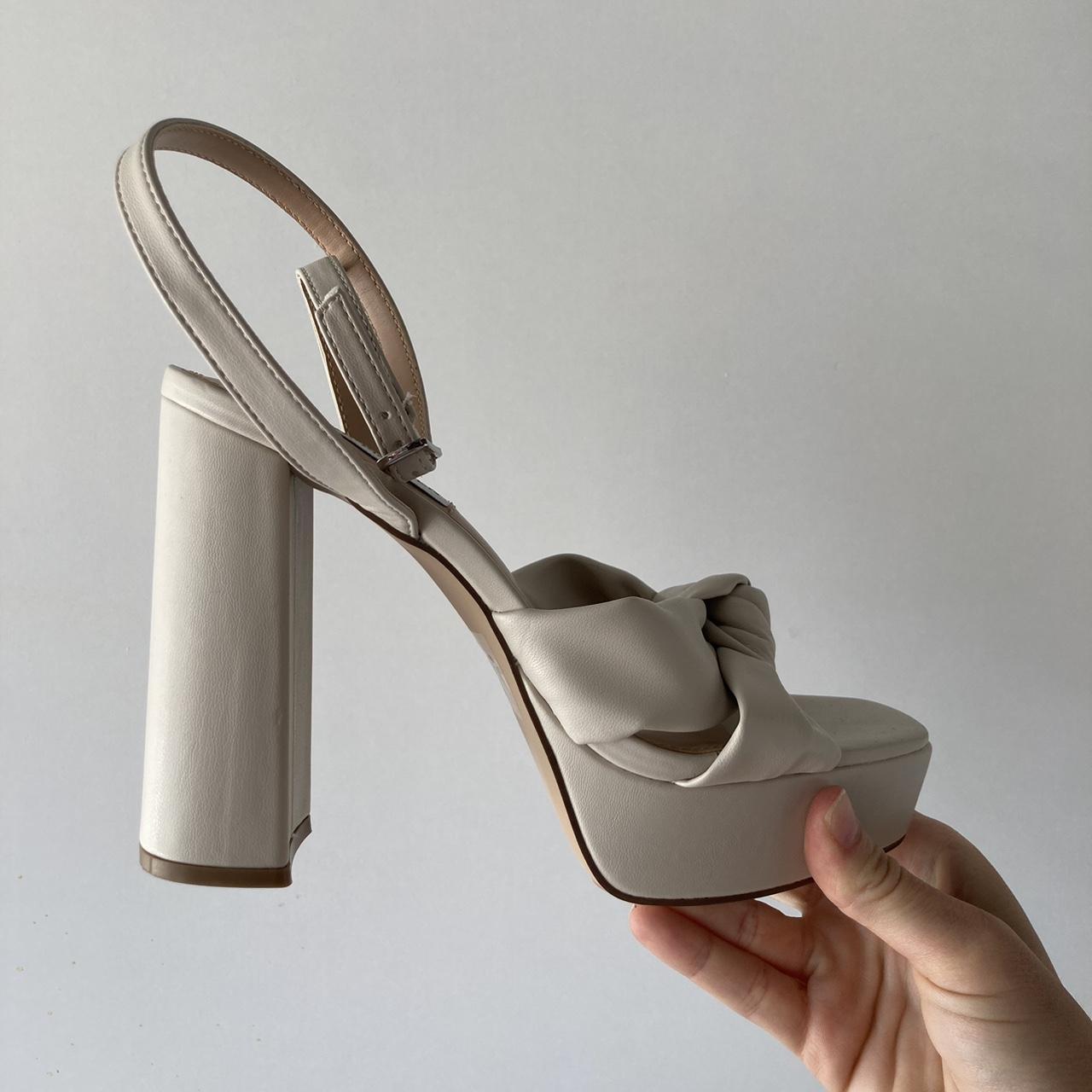 STEVE MADDEN LALA BONE Platform block heel... | Depop