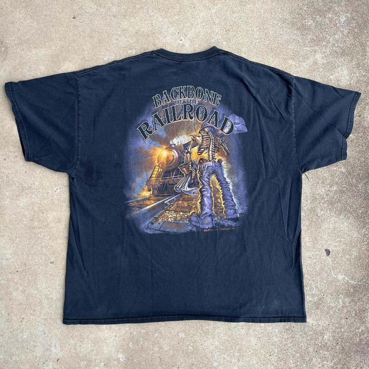 Backbone railroad tee Great colors on the back... - Depop