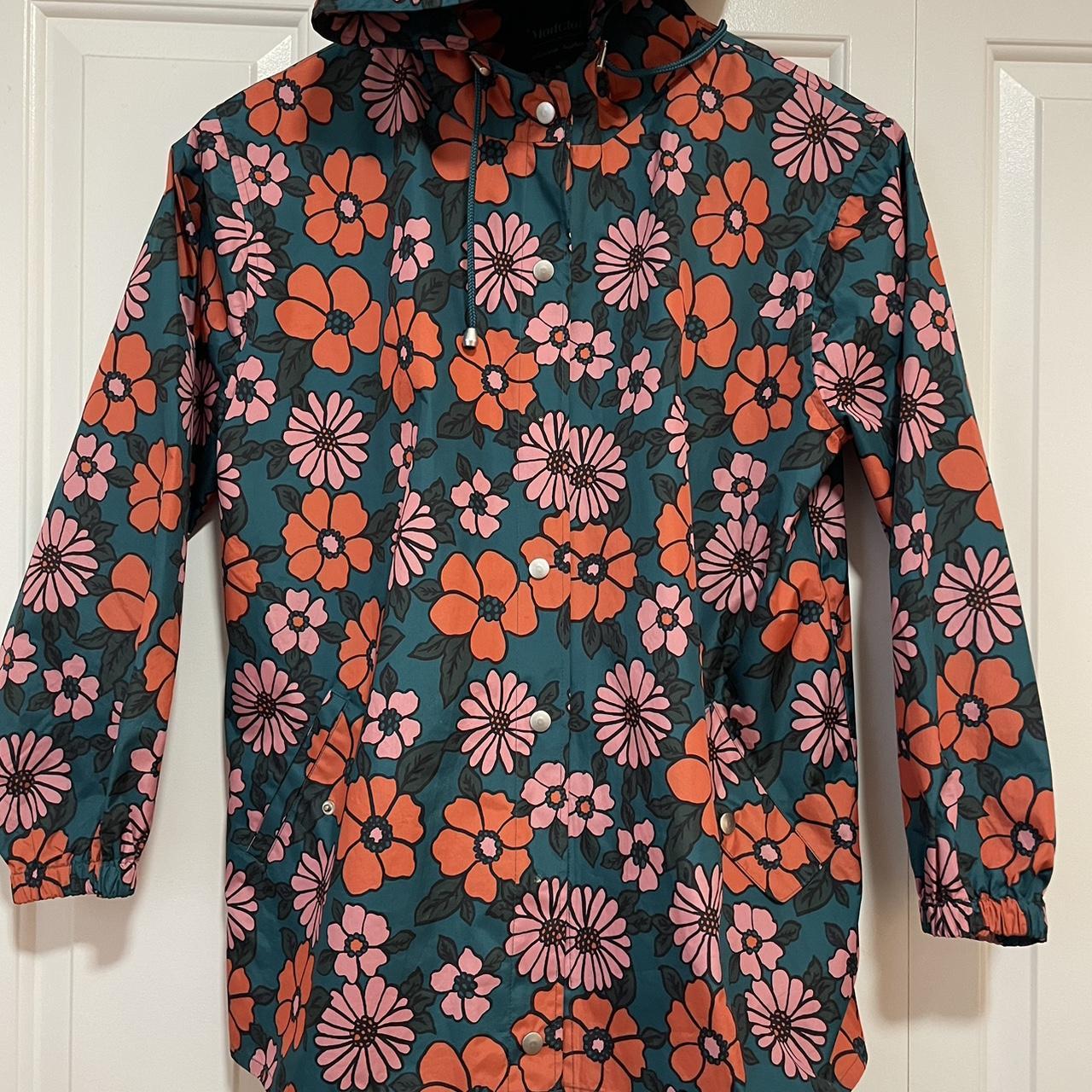 ModCloth Floral Raincoat •Labeled size XL—fits true... - Depop