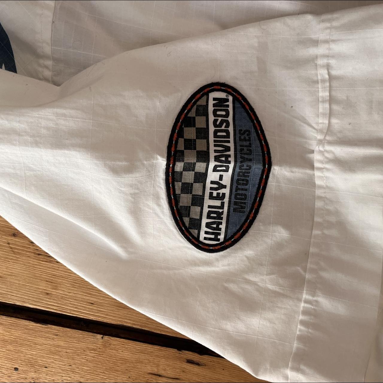 Vintage Harley Davidson embroidered shirt... - Depop
