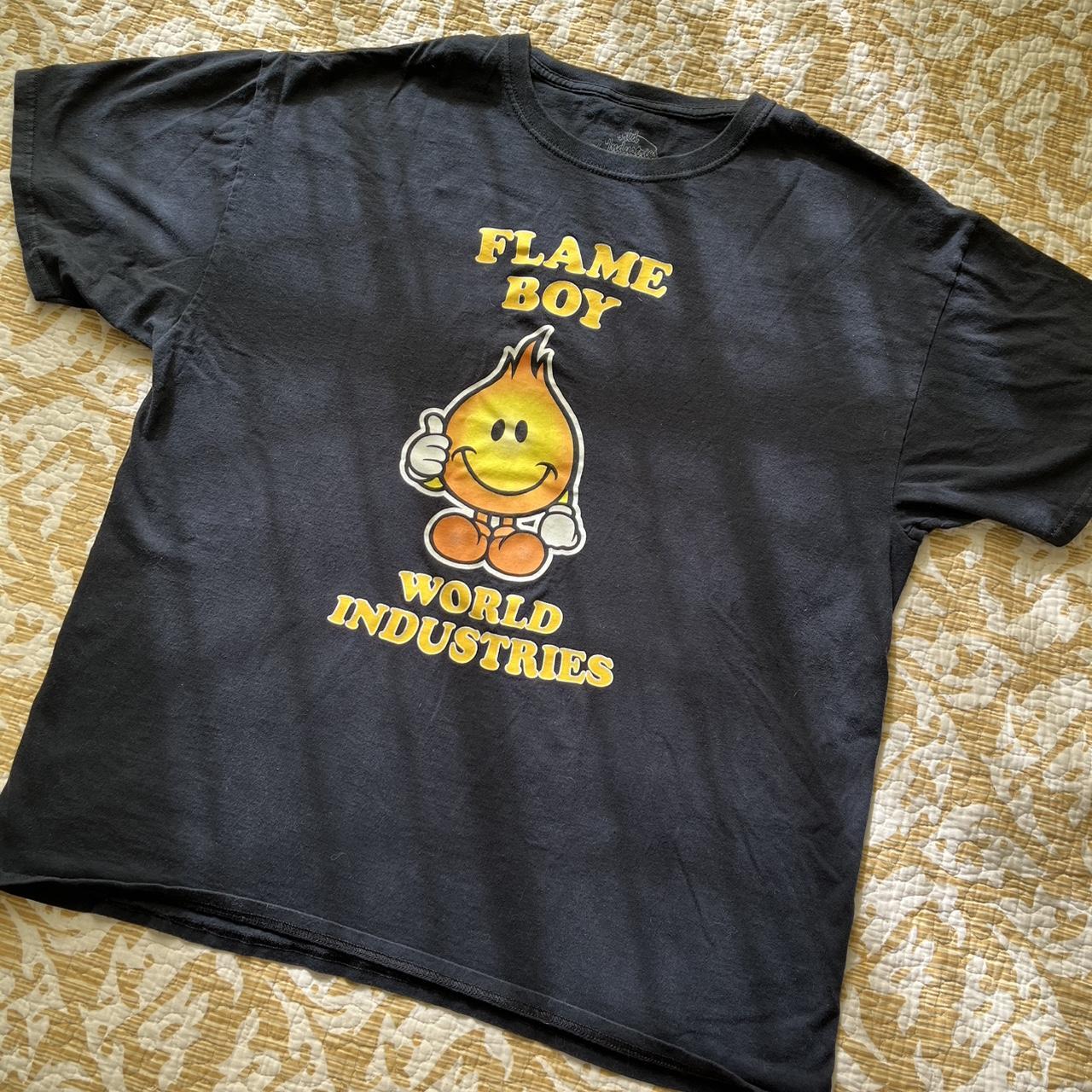 WORLD INDUSTRIES FLAME BOY TEE xl clean do a kick... | Depop