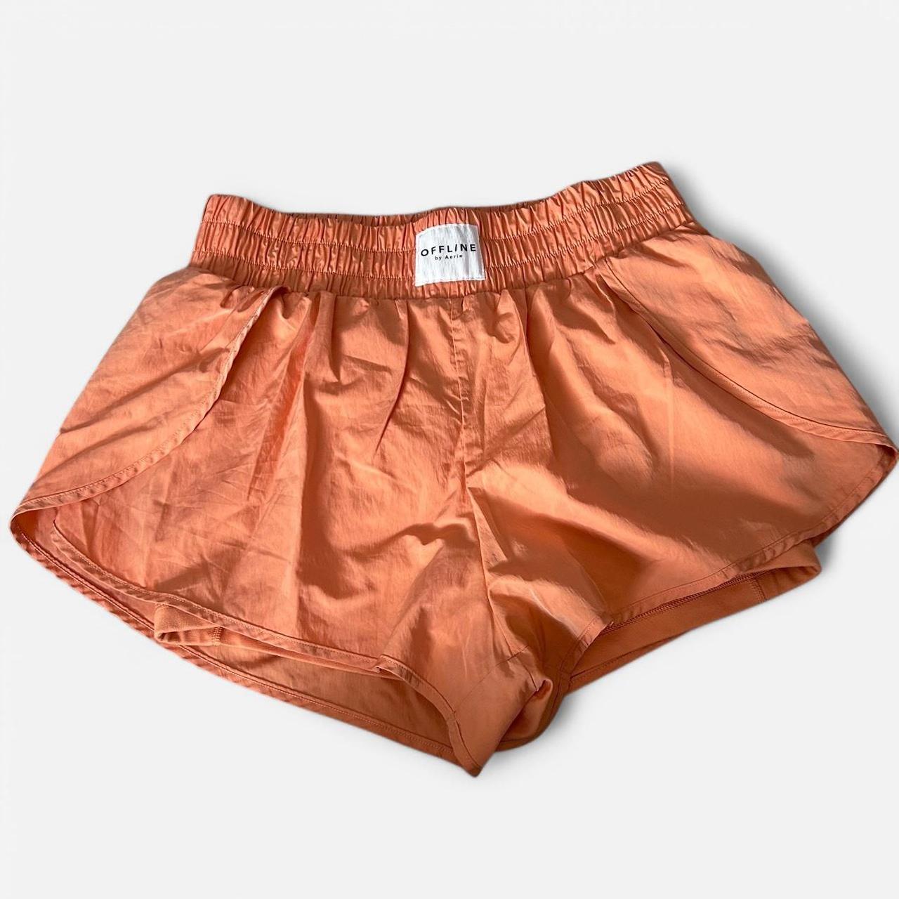 offline by aerie orange athletic shorts with built... | Depop