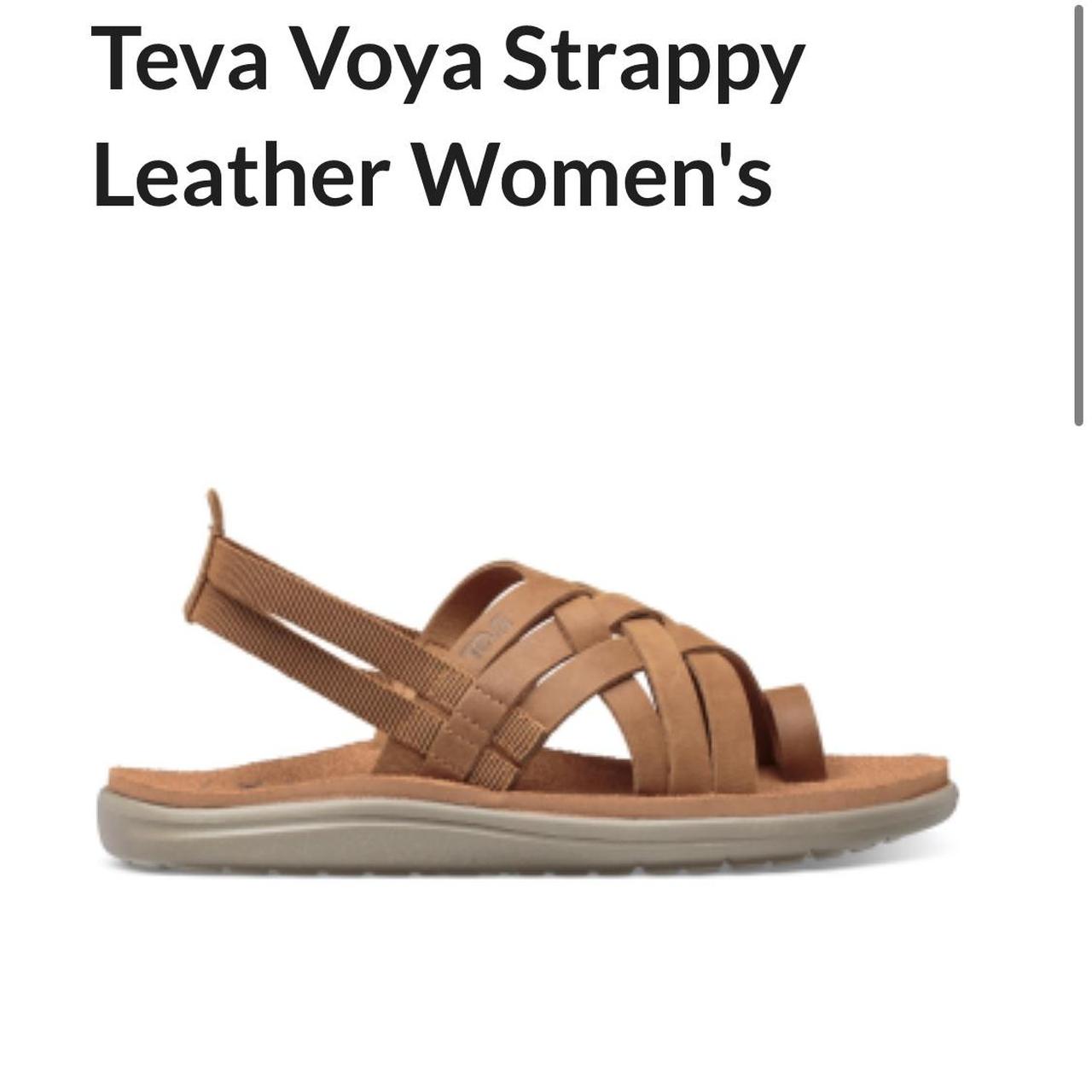 Women’s strappy leather sandals. Elastic back strap.... - Depop