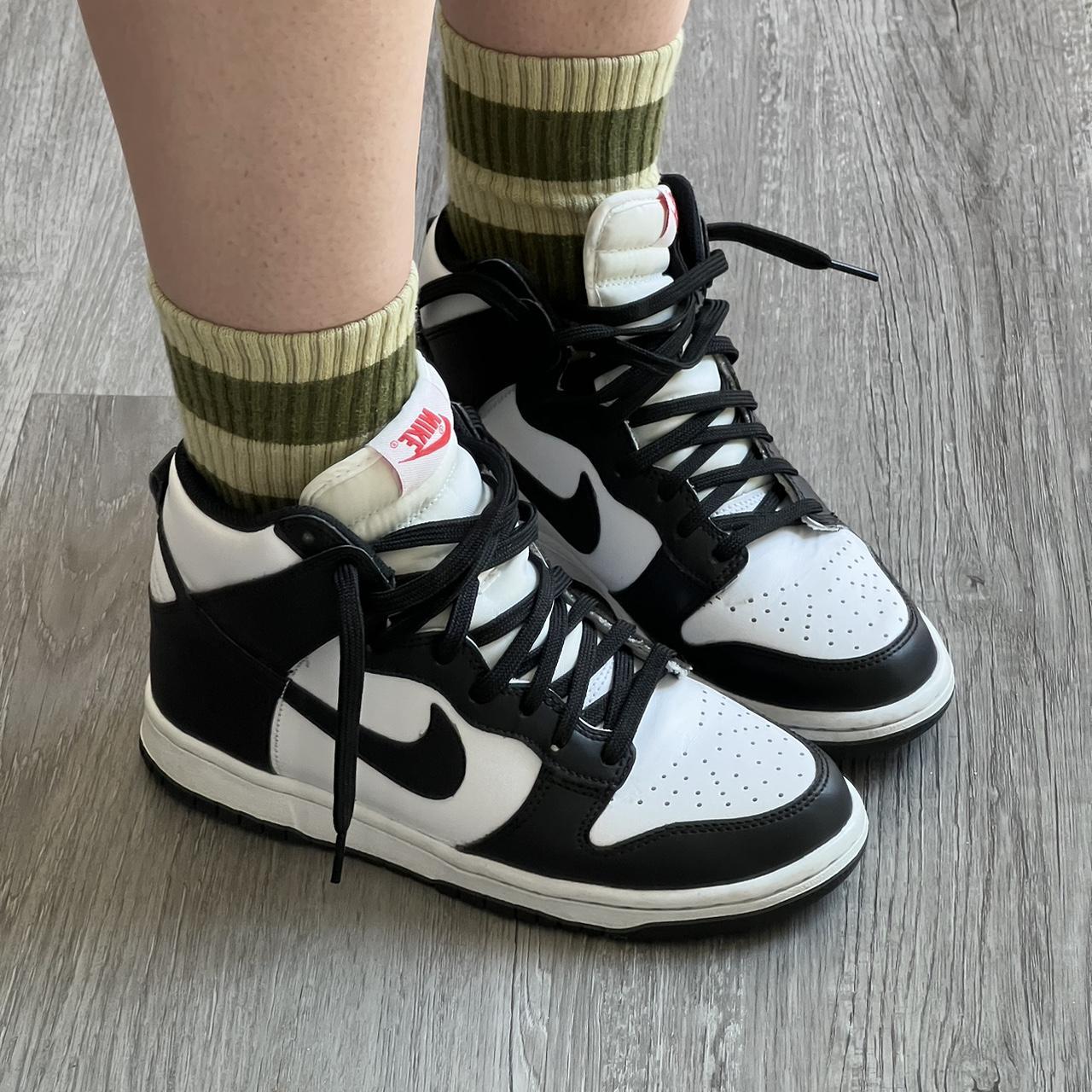 nike panda dunk highs 5.5Y / 7W / 5.5M …….. ☆ -... - Depop