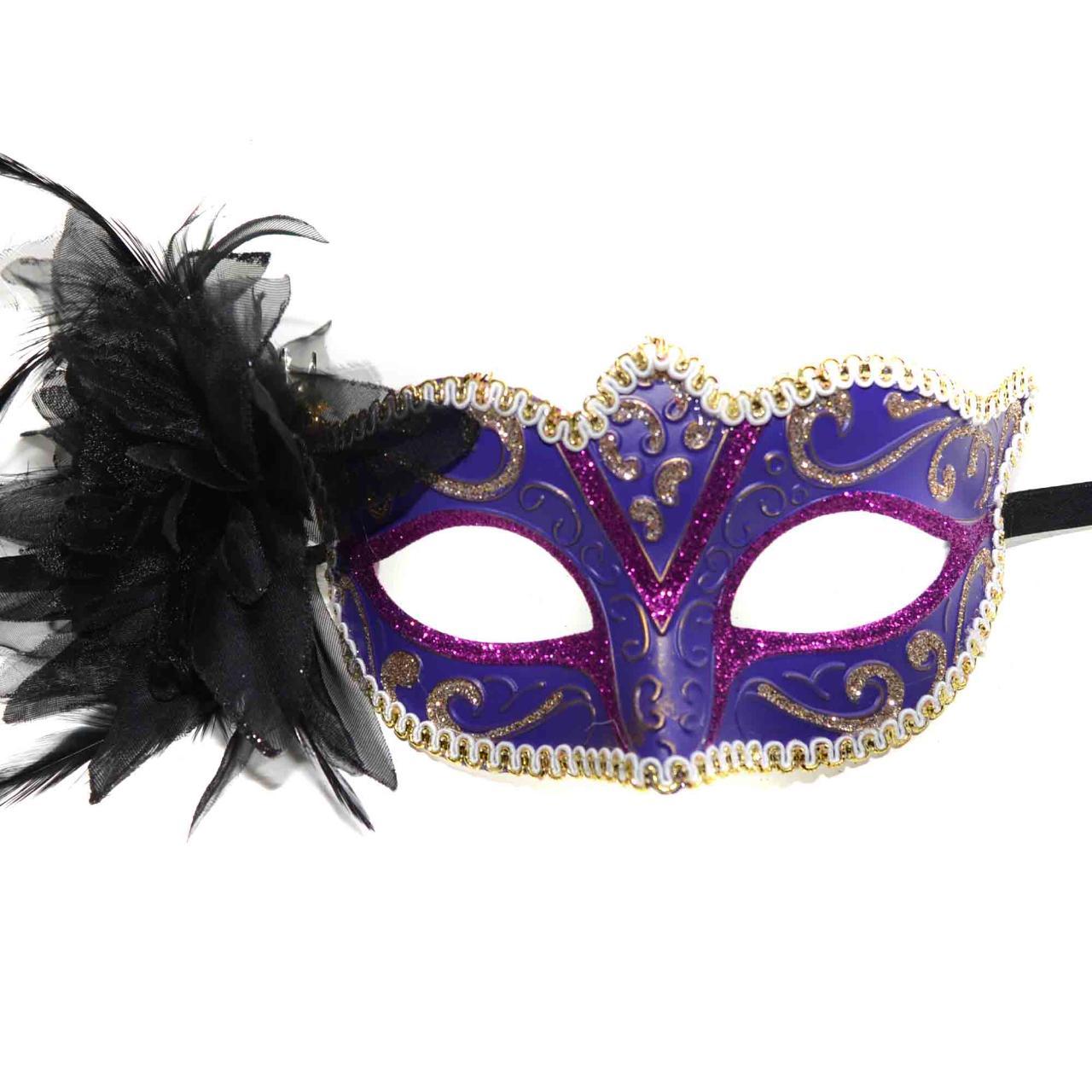 Purple Women's Masquerade Burlesque Party Venetian... - Depop
