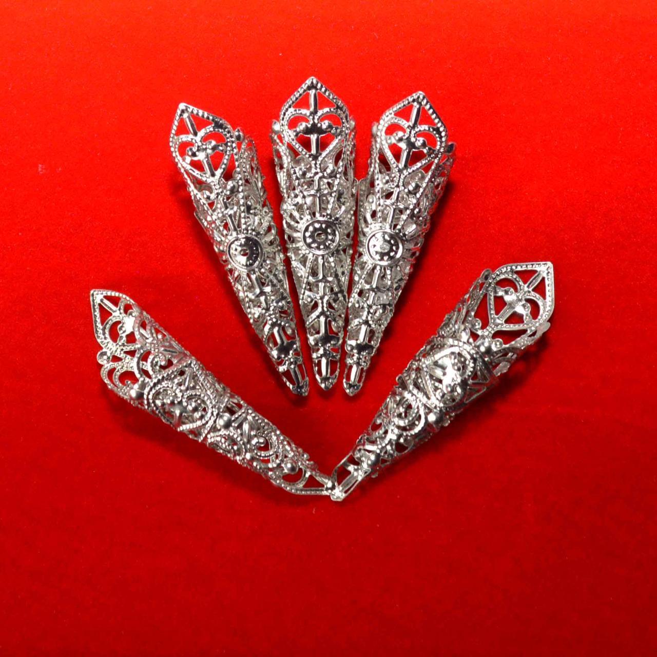 Silver Claws Finger Claw Rings, Nail Claws, Finger... | Depop