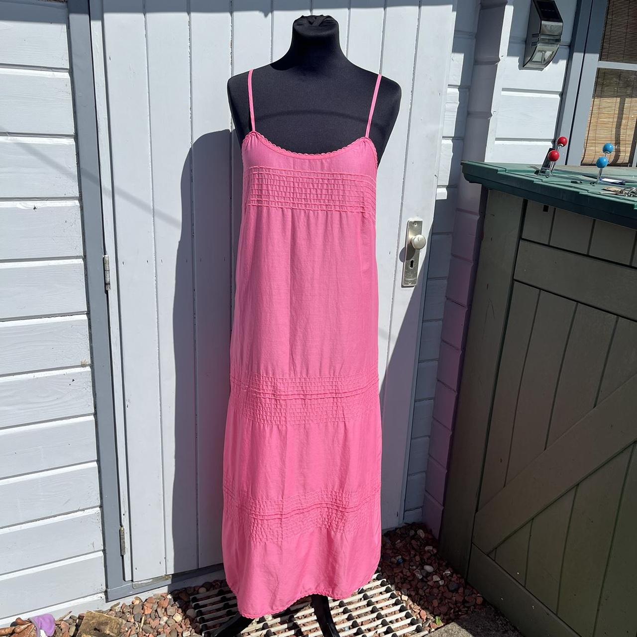 Y2K Marks & Spencer Pink 100% Cotton Maxi Slip... - Depop