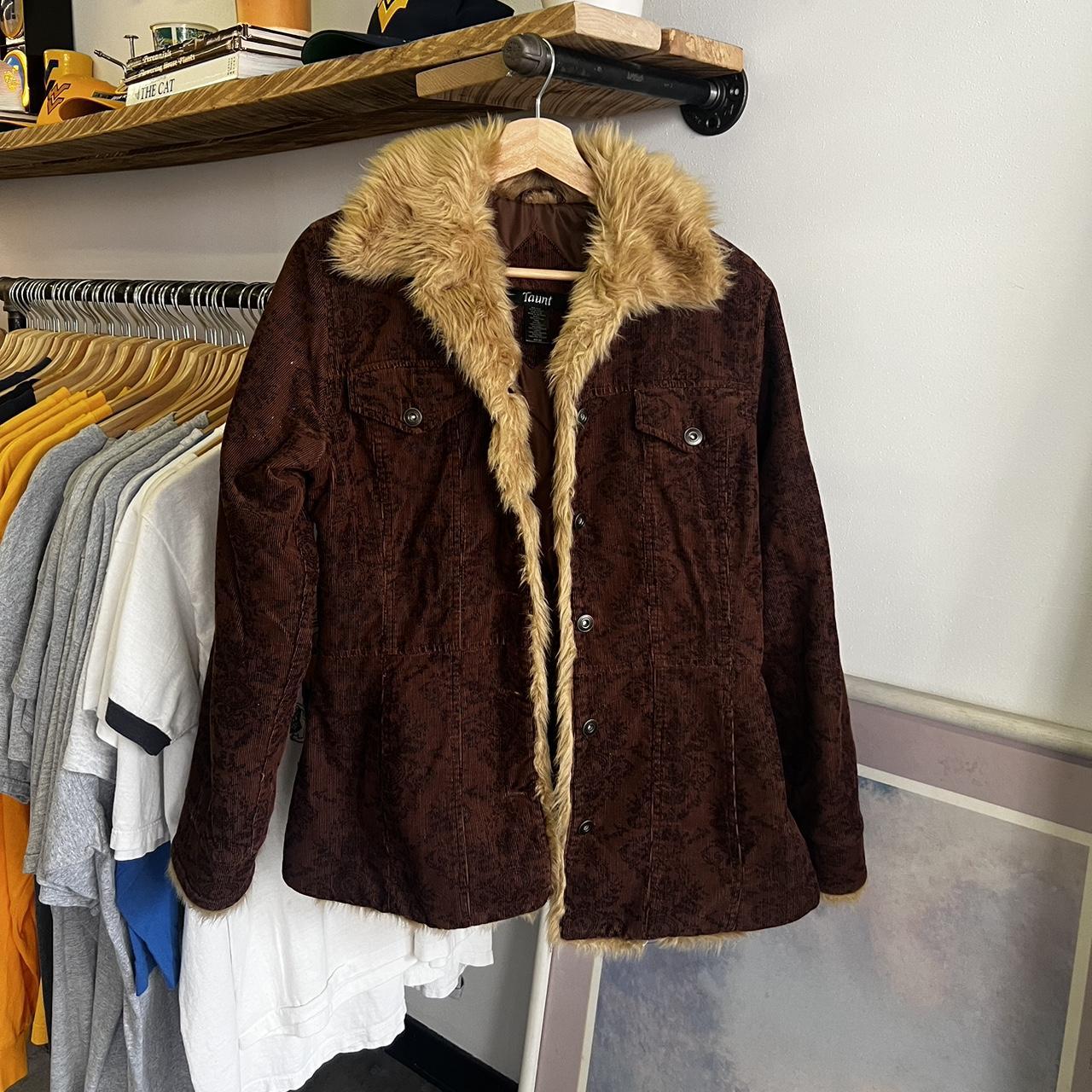 Vintage Y2K Taunt Corduroy Penny Lane Fur Trim... - Depop