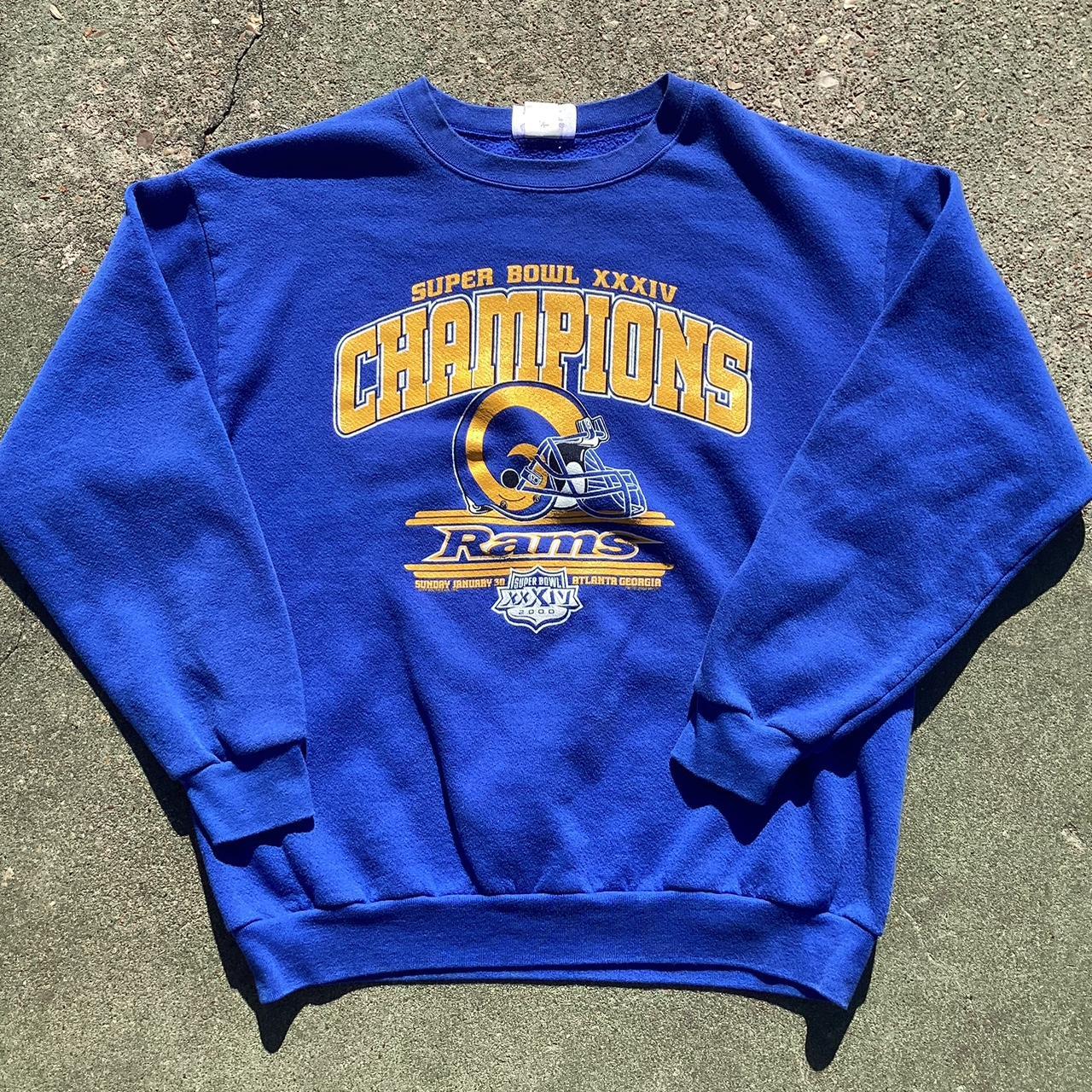 Vintage NFL Super Bowl XXXVI Rams sweatshirt size... - Depop