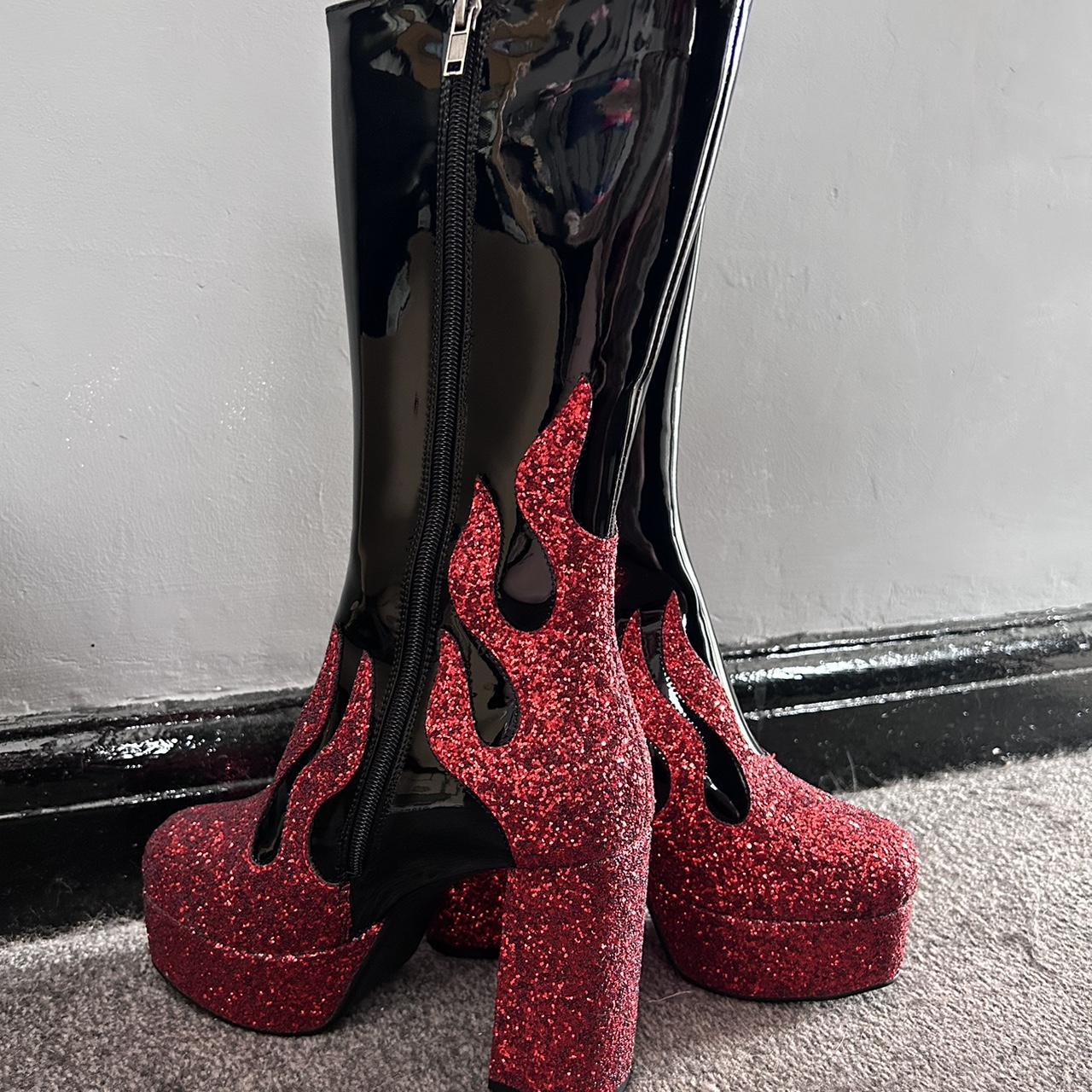 Lamoda / dollskill glitter flame chunky heel... - Depop