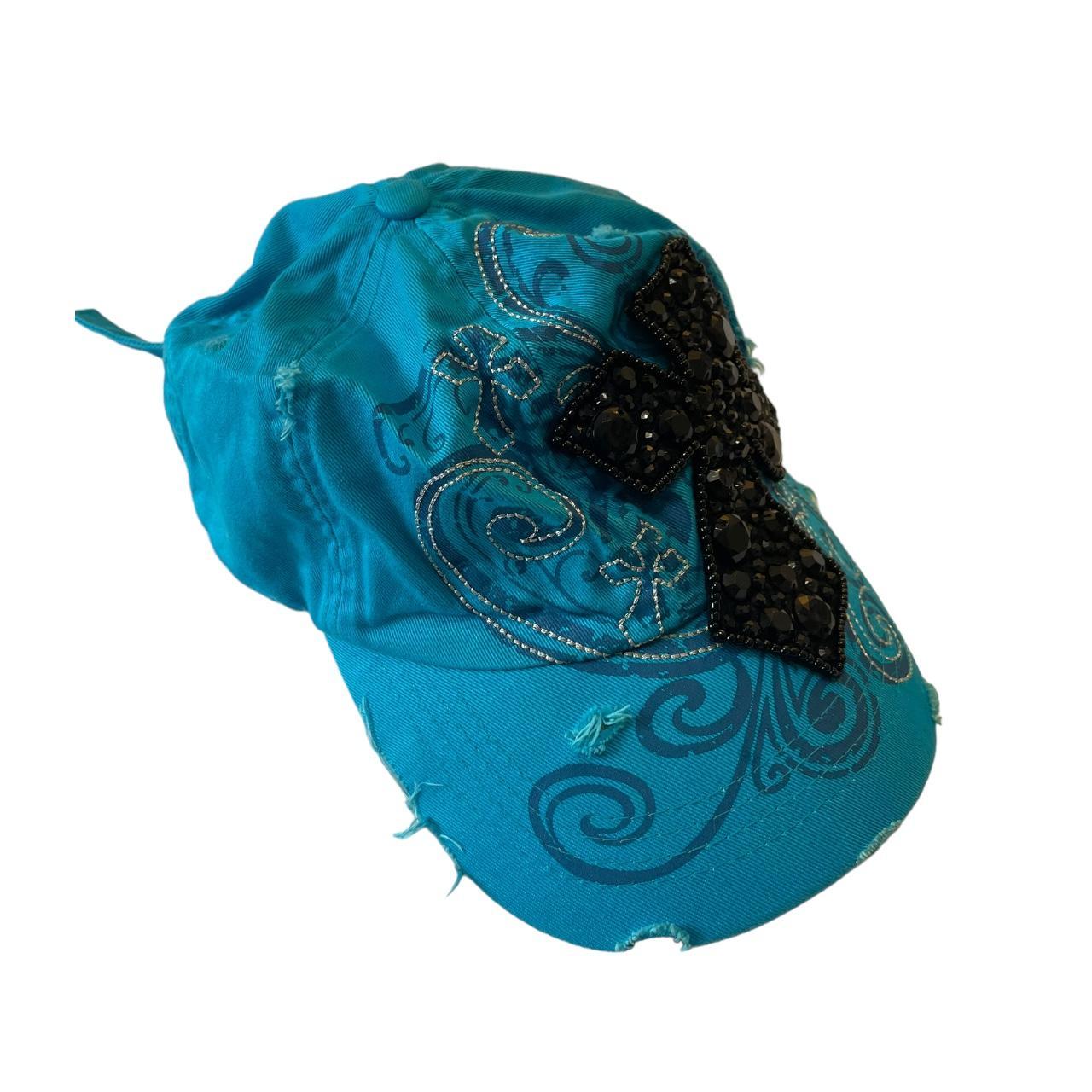 Women's Blue and Black Hat | Depop