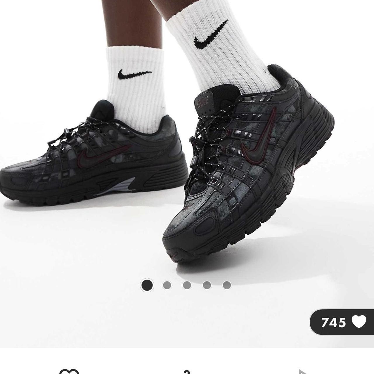 Nike p6000 trainers in black and burgundy, worn once... | Depop