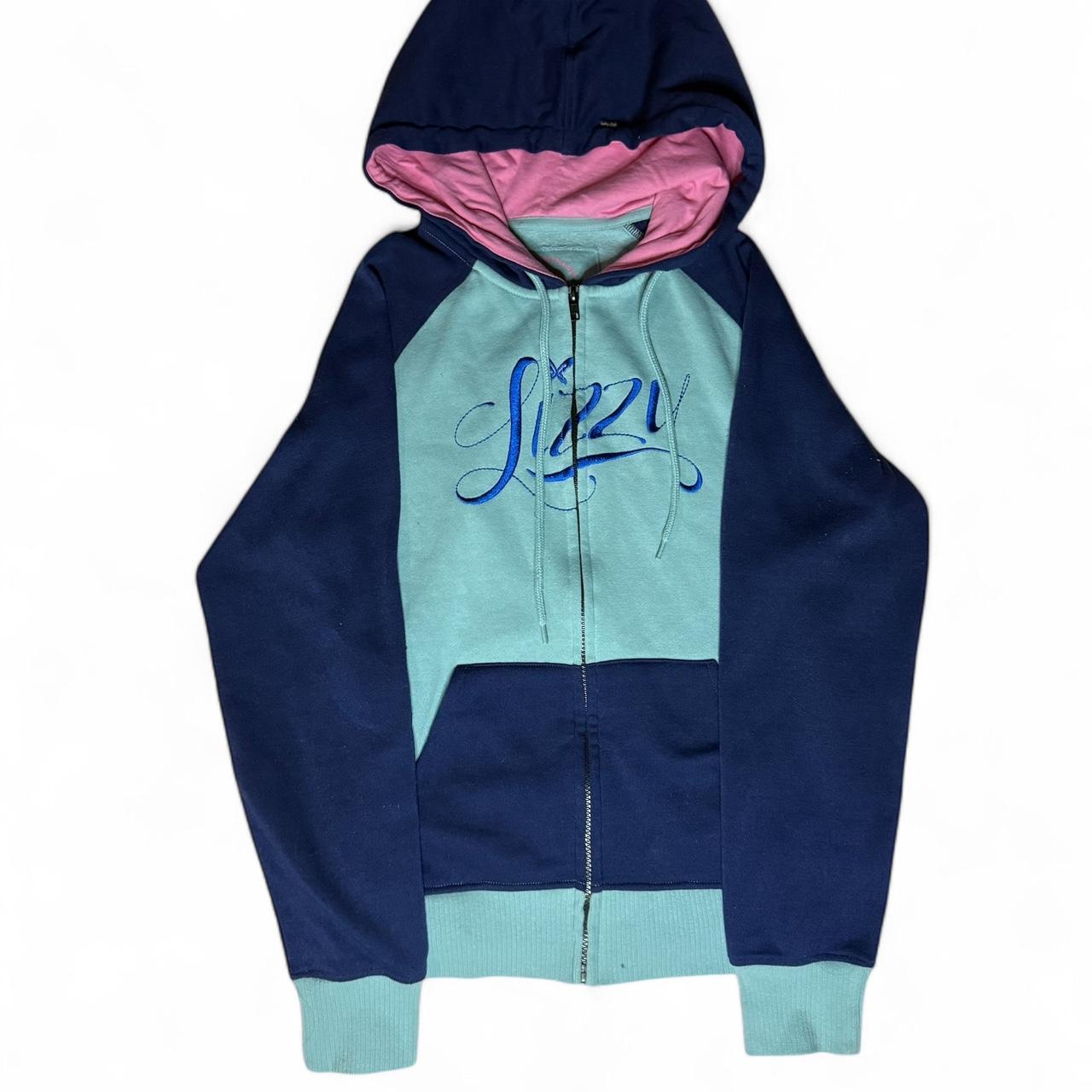 Blue and pink lizzy vintage zip up hoodie | Depop