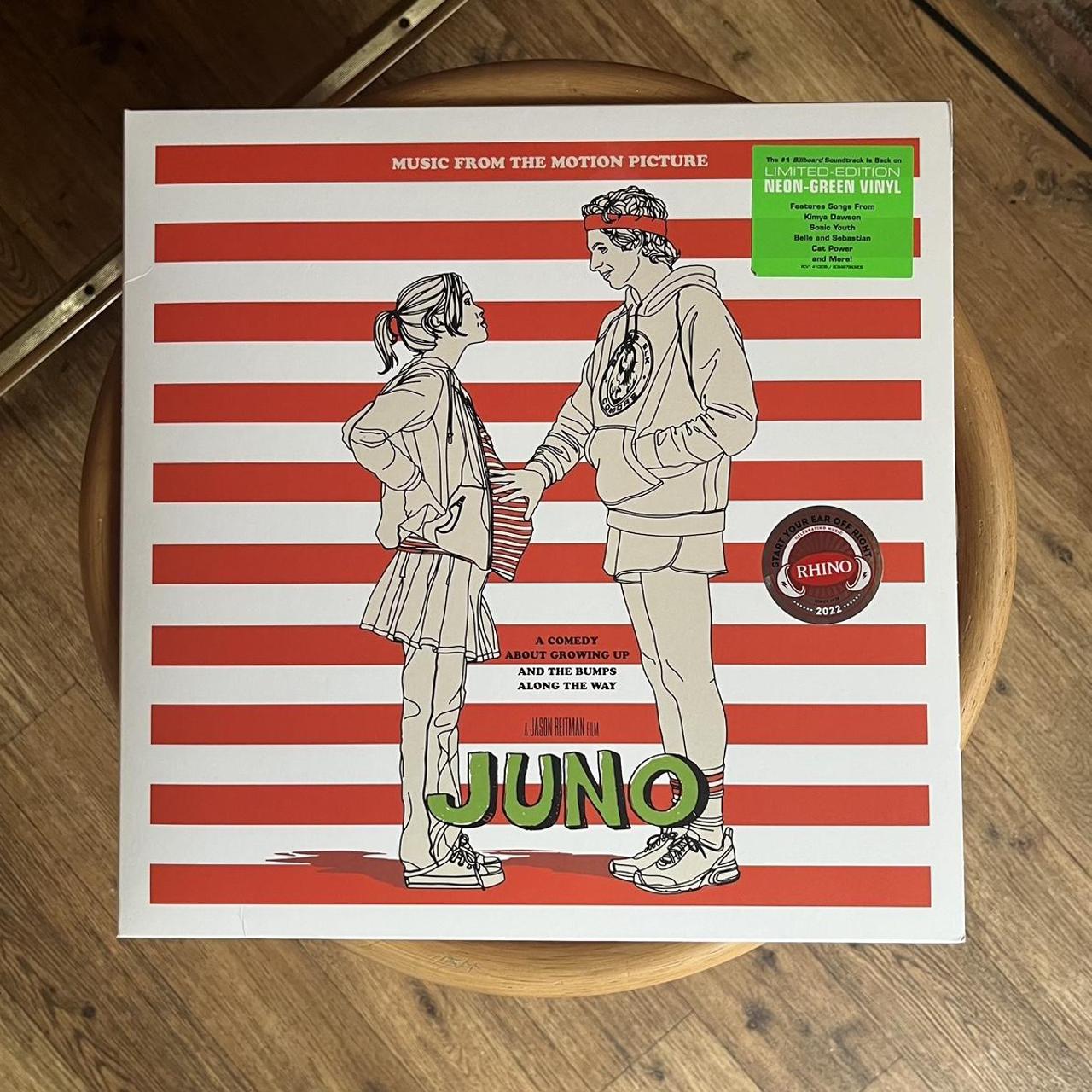juno soundtrack vinyl on beautiful vibrant green... - Depop