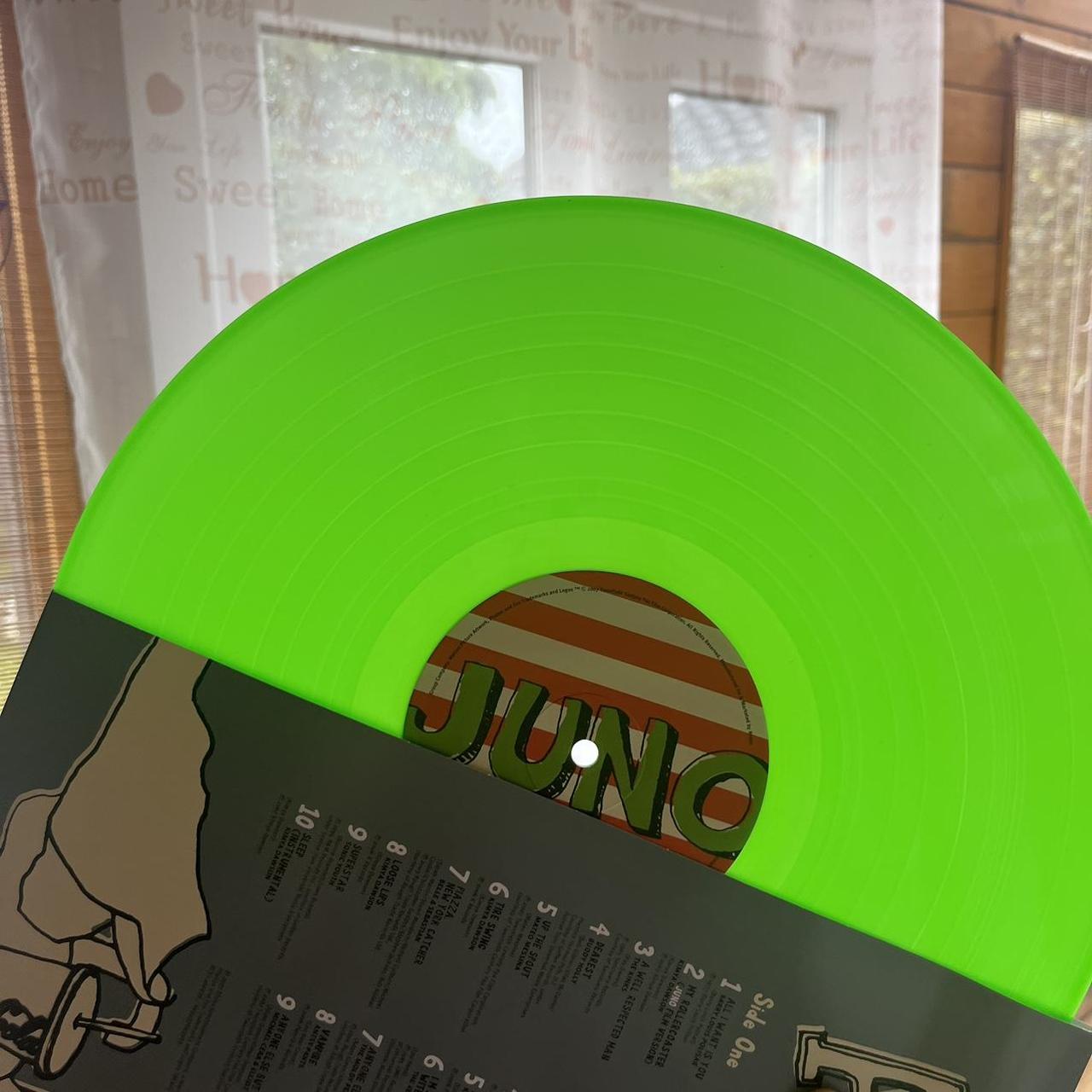 juno soundtrack vinyl on beautiful vibrant green... - Depop